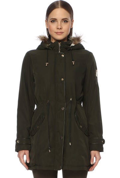 Network Kapüşonlu Yaka Haki Parka