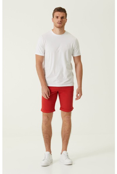 Network Slim Fit Kırmızı Normal Bel Şort