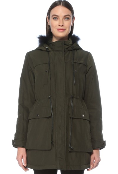 Network Basic Fit Haki Kapüşonlu Parka