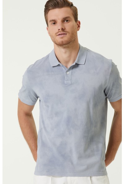 Network Comfort Fit Gri Polo Yaka Batik Desenli T-Shirt Network Comfort Fit Gri Polo Yaka Batik Desenli T-Shirt