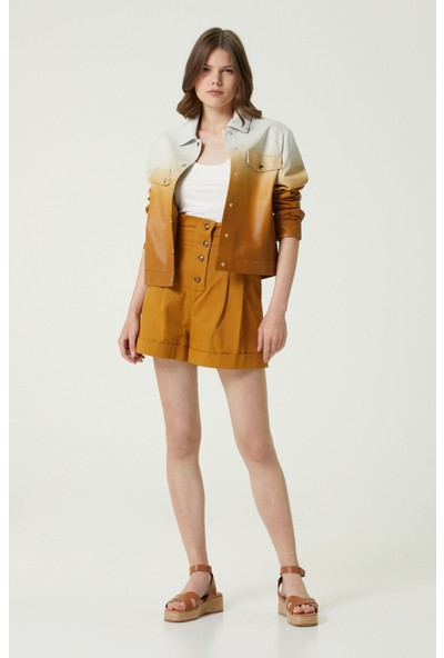 Network Slim Fit Hardal Pili Detaylı Şort