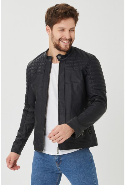 Gavazzi Bürke erkek Siyah Içi Kürklü Suni Deri Mont Ceket 731 Model Gavazzi Bürke erkek Siyah Içi Kürklü Suni Deri Mont Ceket 731 Model