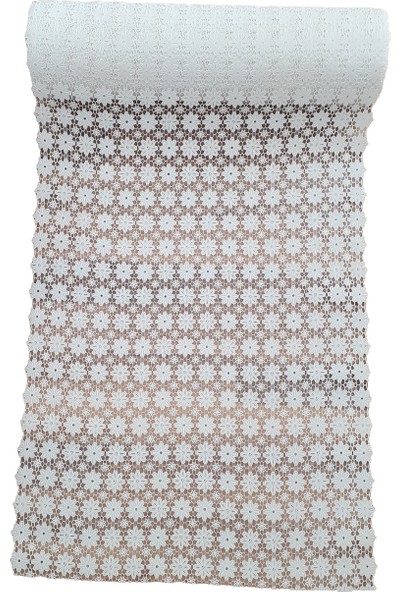Style Pvc Dantel Kaymaz Dolap Raf ve Çekmece Örtüsü Dantel (Model Yıldız 7) (50 cm x 5 Mt)