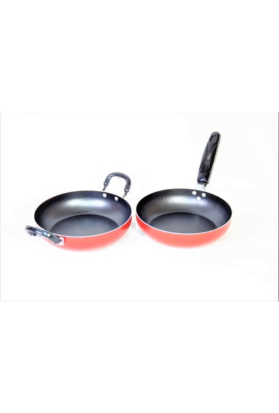 Ayşa 2'li Teflon Tava Seti 22 Cm(Çift Kulplu) ve 20 Cm(Tek Kulplu) ve Kırmızı Renk Ayşa 2'li Teflon Tava Seti 22 Cm(Çift Kulplu) ve 20 Cm(Tek Kulplu) ve Kırmızı Renk