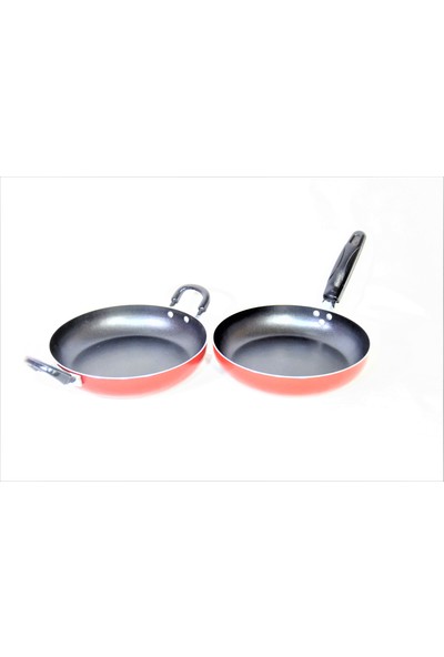 Ayşa 2'li Teflon Tava Seti 18 Cm(Tek Kulplu) ve 18 Cm(Çift Kulplu) ve Kırmızı Renk Ayşa 2'li Teflon Tava Seti 18 Cm(Tek Kulplu) ve 18 Cm(Çift Kulplu) ve Kırmızı Renk