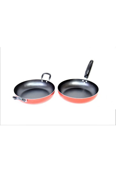 Ayşa 2'li Teflon Tava Seti 18 Cm(Çift Kulplu) ve 22 Cm(Tek Kulplu) Kırmızı Renk Ayşa 2'li Teflon Tava Seti 18 Cm(Çift Kulplu) ve 22 Cm(Tek Kulplu) Kırmızı Renk