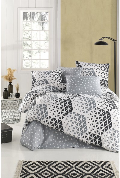 Tabu Home Geometrik Gri Çift Kişilik Nevresim Seti