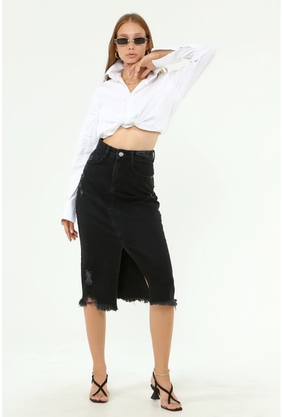 Laria Jeans Luu Denim Siyah Etek