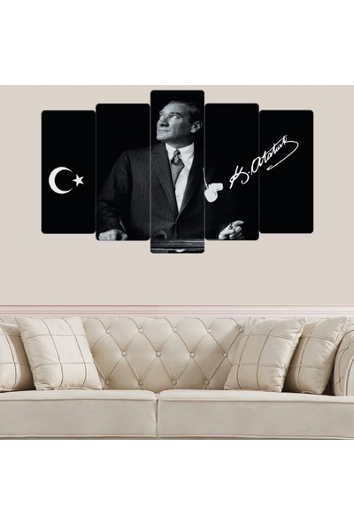 ZEVAHİR MOBİLYA DEKORASYON Zevahir 5 Parça Mdf Mustafa Kemal Atatürk Tablosu ZEVAHİR MOBİLYA DEKORASYON Zevahir 5 Parça Mdf Mustafa Kemal Atatürk Tablosu