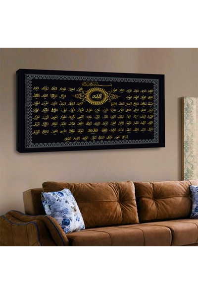 ZEVAHİR MOBİLYA DEKORASYON Zevahir 120X60 Kanvas Arapça Esmaül Hüsna Dini Tablo ZEVAHİR MOBİLYA DEKORASYON Zevahir 120X60 Kanvas Arapça Esmaül Hüsna Dini Tablo