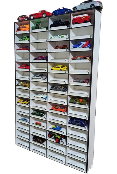 Ahşap Atölye Eğimli Dekoratif Duvar Araba Rafı