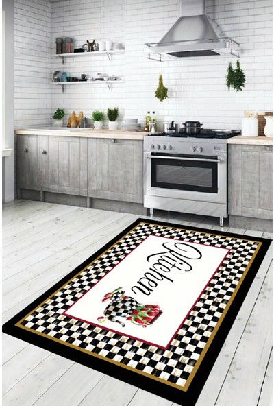 Showy Baby Kitchen Kareli Lüks Mutfak Halısı Showy Baby Kitchen Kareli Lüks Mutfak Halısı