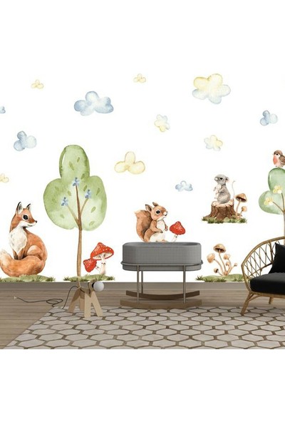 Wallhuman Tilkili Orman Ailesi Duvar Stickerı