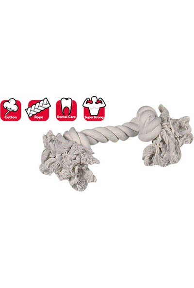Karlıe 2 Düğümlü Ip Köpek Oyu. L 35 cm Beyaz