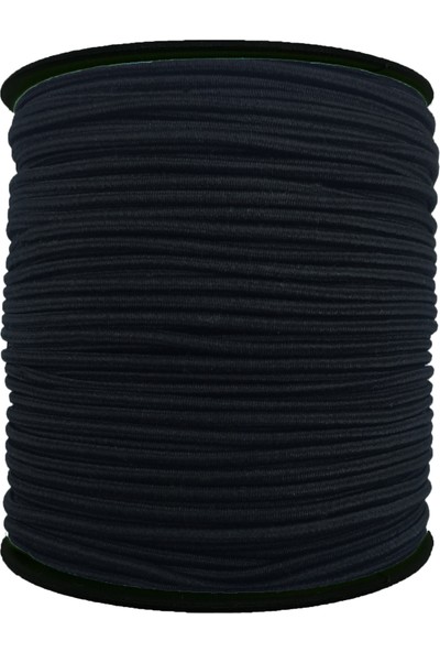 Hobizubi 3 mm Yuvarlak Lastik-10 Metre Siyah Yuvarlak Lastik