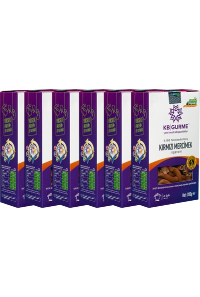 Kb Gurme Glutensiz & Vegan Kırmızı Mercimek Makarna 200 gr 6'lı Kb Gurme Glutensiz & Vegan Kırmızı Mercimek Makarna 200 gr 6'lı