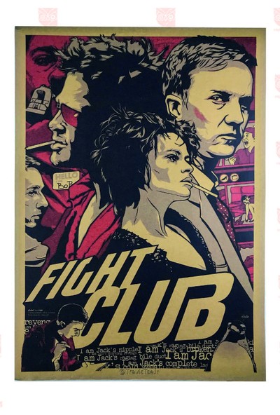 Caph Design Fight Club Vintage Kraft Poster - 35X50 - Özel Kutulu Caph Design Fight Club Vintage Kraft Poster - 35X50 - Özel Kutulu