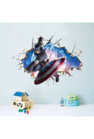 HTC Captain America Marvel Kaptan Amerika Duvar Çıkartması Çocuk Oda Sticker HTC Captain America Marvel Kaptan Amerika Duvar Çıkartması Çocuk Oda Sticker