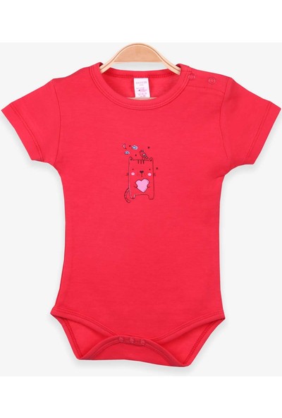 Breeze Kız Bebek Çıtçıtlı Body Kedi Baskılı Narçiçeği (9 Ay-3 Yaş)