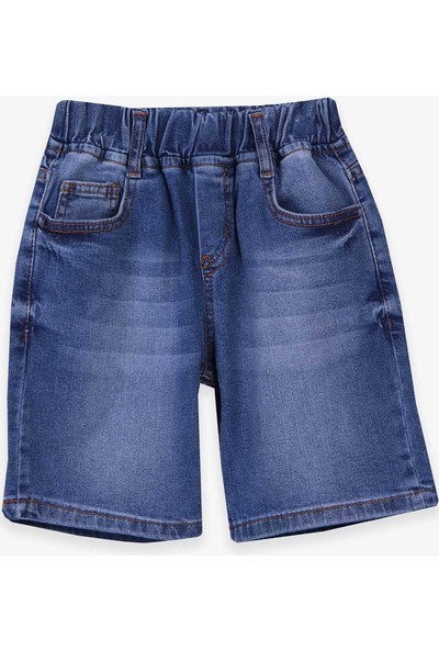 Breeze Erkek Çocuk Kot Kapri Beli Lastikli Mavi (5-14 Yaş)