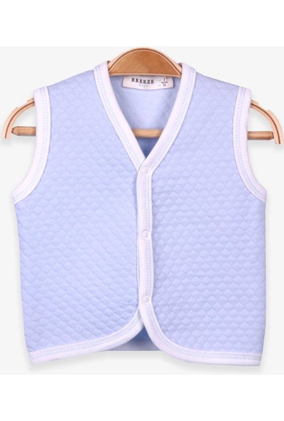 Breeze Erkek Bebek Yelek Çıtçıtlı Bebe Mavisi (0-3-9 Ay)