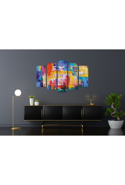 Düş Duvarı 5 Parça Modern Sanat Renkli Yağlı Boya Desenli Mdf Duvar Tablosu Düş Duvarı 5 Parça Modern Sanat Renkli Yağlı Boya Desenli Mdf Duvar Tablosu