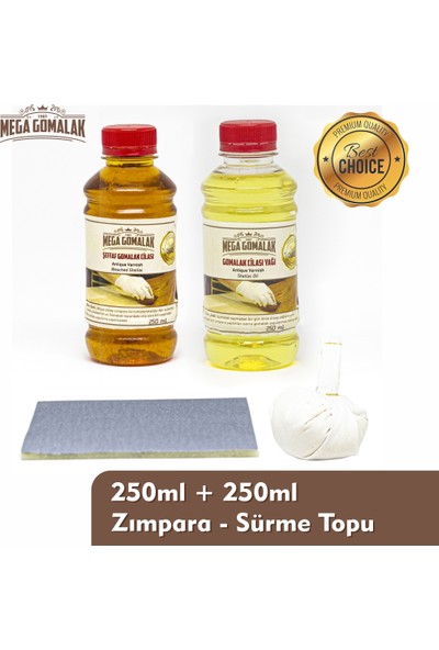 Mega Gomalak Doğal Ahşap Cila Seti Şeffaf Gomalak 250 ml Cila Yağı 250 ml Sürme Topu Zımpara Mega Gomalak Doğal Ahşap Cila Seti Şeffaf Gomalak 250 ml Cila Yağı 250 ml Sürme Topu Zımpara