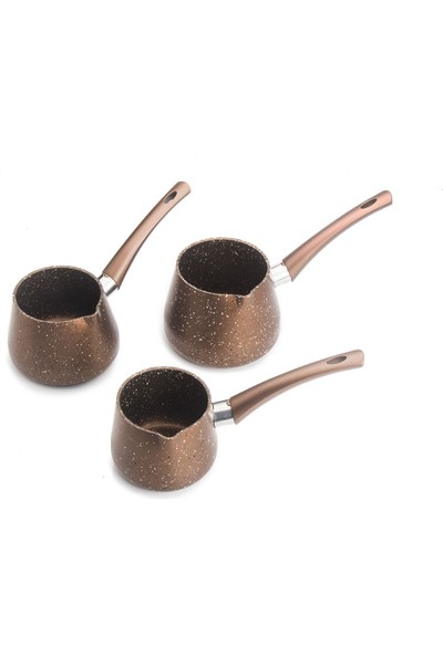 EW's Kitchenware Bronz Renk Granit 3 Parça Cezve Seti EW's Kitchenware Bronz Renk Granit 3 Parça Cezve Seti