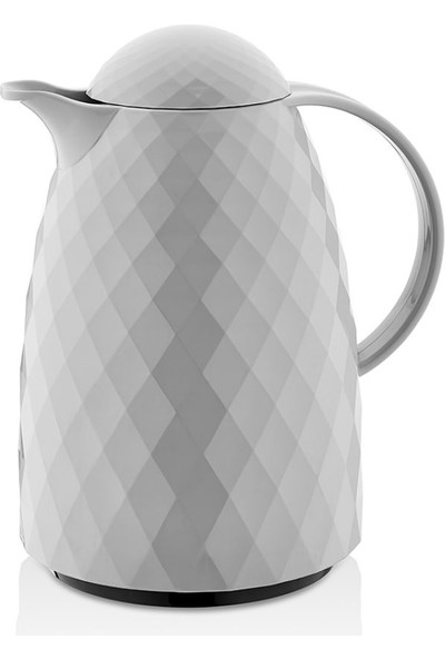 EW's Kitchenware Akrilik 1 LT Prizma Soft Gri Renk Düz Kapaklı Termos EW's Kitchenware Akrilik 1 LT Prizma Soft Gri Renk Düz Kapaklı Termos