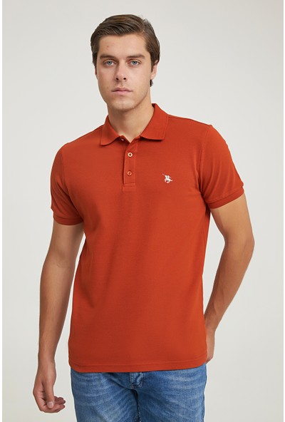 Ds Damat Regular Fit Tarçın Pike Dokulu T-Shirt