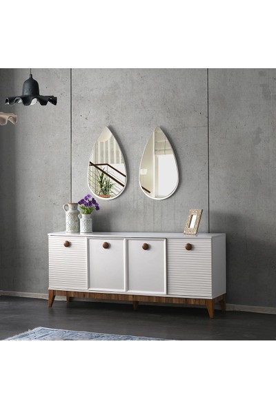 Sivas Gözde Mobilya Damla Yemek Odası Aynalı Konsol Büfe