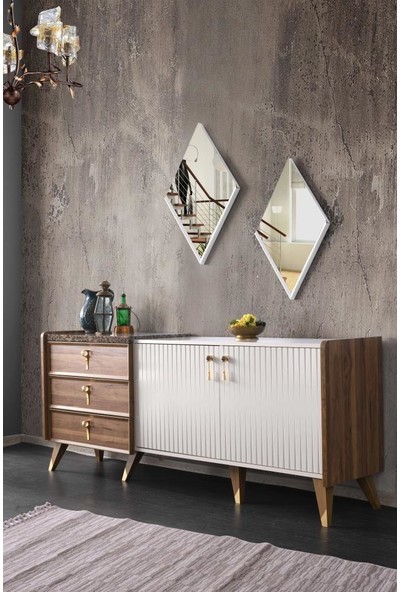 Sivas Gözde Mobilya Lotus Yemek Odası Aynalı Konsol Büfe