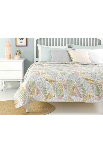 English Home Deltoid Çift Kişilik Çok Amaçlı Yatak Örtüsü 200 x 220 cm. Sarı