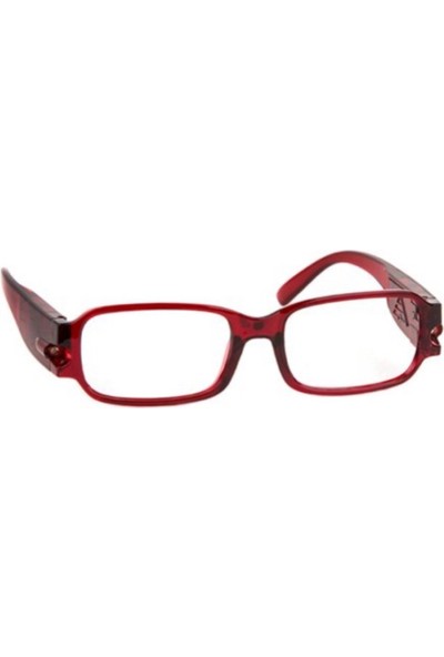 Mobgift Camsız Led Işıklı Unisex KitapOkuma Gözlüğü (Bordo)