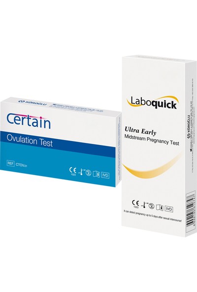 Certain 20 Certan Ovulasyon Yumurtlama + 2 Laboquick Ultra Erken Hamilelik Testi Certain 20 Certan Ovulasyon Yumurtlama + 2 Laboquick Ultra Erken Hamilelik Testi