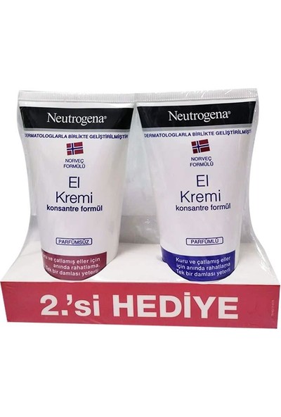 Neutrogena Parfümsüz El Kremi 75 ml - Parfümlü El Kremi 75 ml Hediye