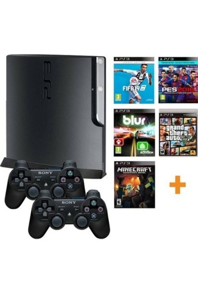 Sony Playstation 3 Slim 500 + 2 Oyun Kolu + 40 Oyun
