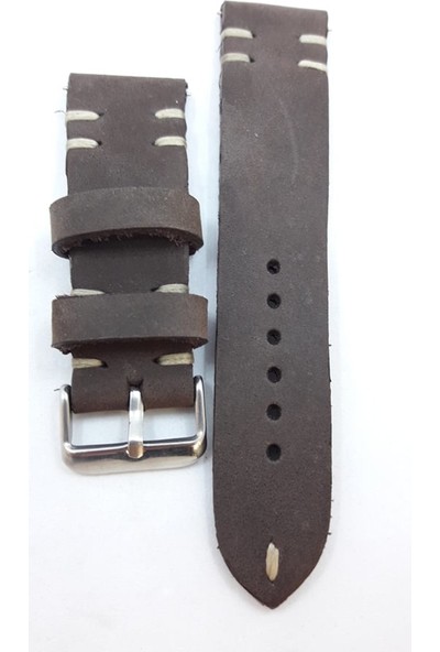 Prizma Koyu Kahverengi Cryz Deri El Yapımı Saat Kordonu