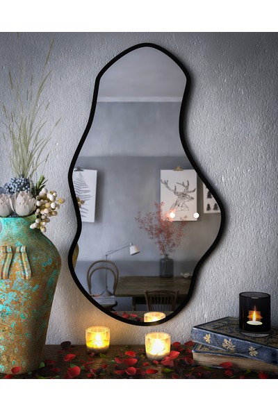 Rivomo Siyah 90X50 Dekoratif Duvar Aynası Rivomo Siyah 90X50 Dekoratif Duvar Aynası