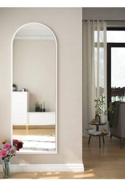 Rivomo Beyaz Dekoratif 150X50 Boy Aynası