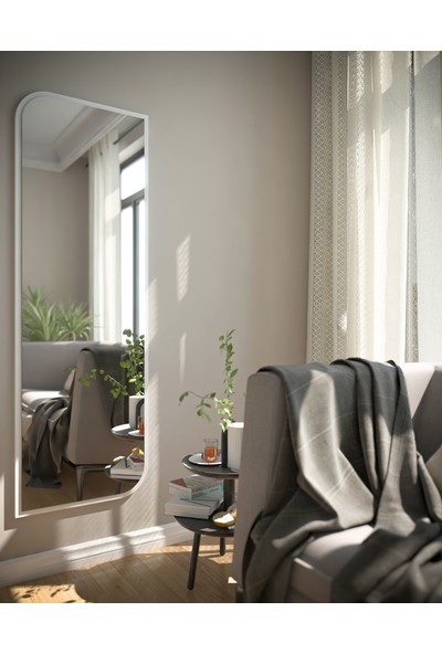 Rivomo Beyaz Dekoratif Boy Aynası 150X50