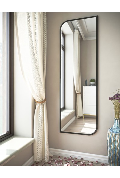 Rivomo Siyah Dekoratif Boy Aynası 150X50