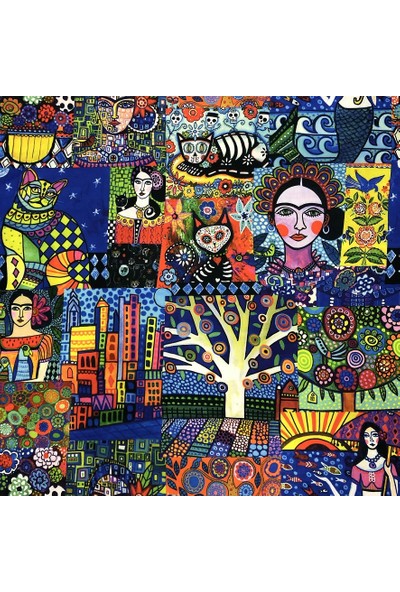 Bakırcı Kumaş Frida Kahlo Desen Dijital Baskı Döşemelik Kumaş