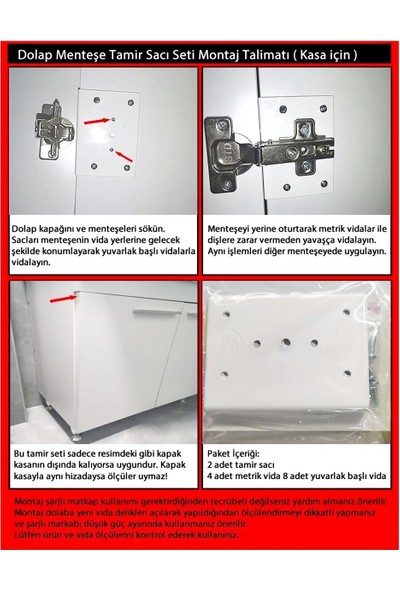 Eym Dolap Menteşe Tamir Sacı Seti Kasa Kısmı Için 2 Li Eym Dolap Menteşe Tamir Sacı Seti Kasa Kısmı Için 2 Li