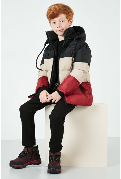 Lela İçi Peluş Astarlı Çıkarılabilir Kapüşonlu Şişme Mont Erkek Çocuk MONT 57611967