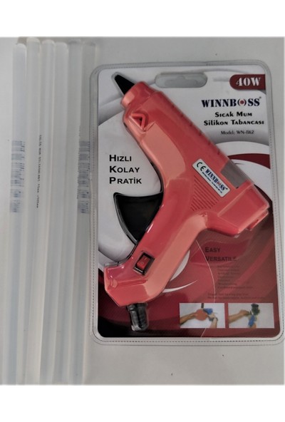 Winboss Winboss sıcak Slikon Tabancası 40 Watt+10 Adet Silikon Çubuk