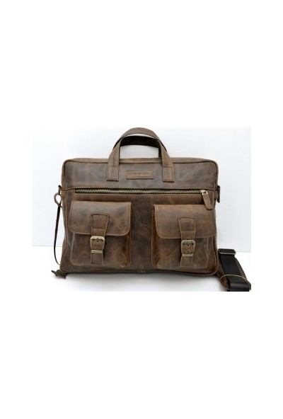 Veskemann VeskemannRandy Eskitme Kahve Unisex Deri Evrak&laptop Çantası