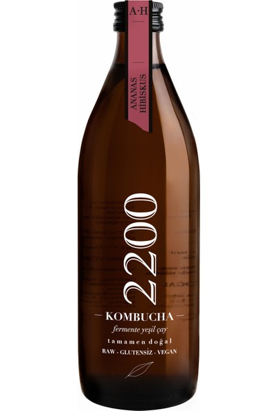 KOMBUCHA 2200 500 ml. Ananas-Hibiskus Fermente Çay 6'lı Paket KOMBUCHA 2200 500 ml. Ananas-Hibiskus Fermente Çay 6'lı Paket