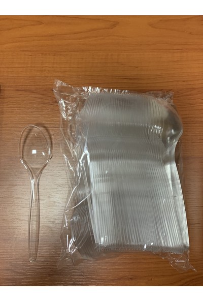 Albatros Plastik Çorba Kaşığı - Şeffaf - Kalın - Lüx - 3.8 gr - Büyük