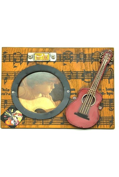 Aydınlı Dekoratif Metal Çerçeve Gitar Dekorlu Vintage Ev Ofis lik Aydınlı Dekoratif Metal Çerçeve Gitar Dekorlu Vintage Ev Ofis lik